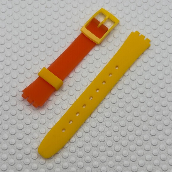 Accessories | Orange Yellow Watch Band Strap Only Fits Swatch Lady ...